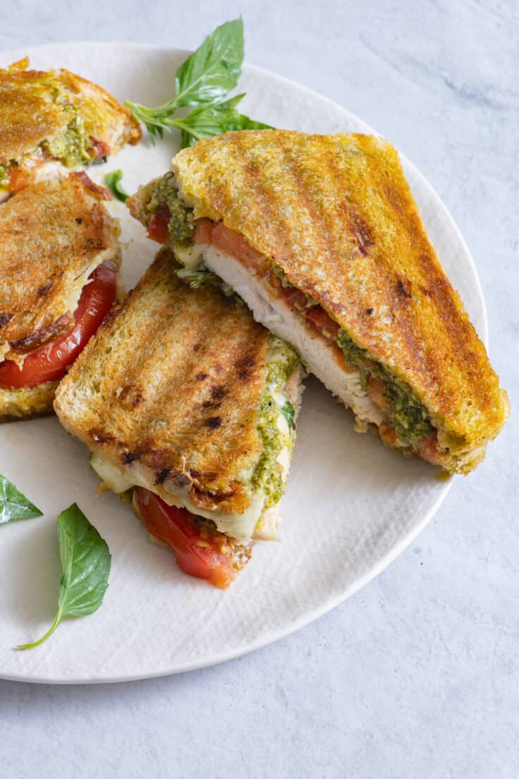 Chicken Caprese Pesto Panini {No Press Required}