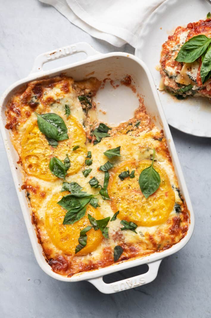 Heirloom Tomato Lasagna Recipe - Feel Good Foodie