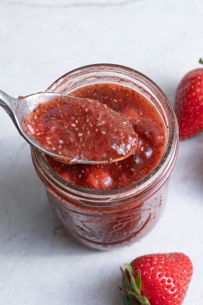5-Ingredient Strawberry Chia Jam {No Refined Sugar} - Feel Good Foodie