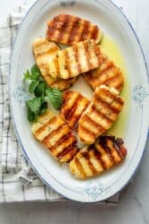 Grilled Halloumi Cheese {Mediterranean Appetizer} - Feel Good Foodie