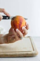 How to Cut a Peach [Step-by-Step Tutorial} - Feel Good Foodie