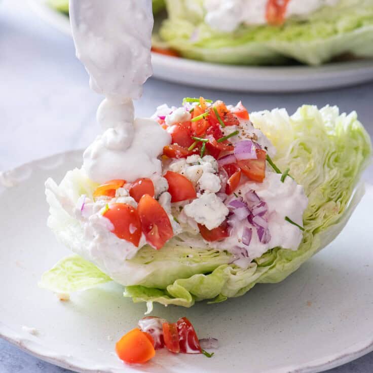 Wedge Salad with Easy Homemade Blue Cheese Dressing