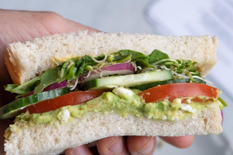 Avocado Sandwich Recipe with Tomatoes, Cucumbers & Red Onions
