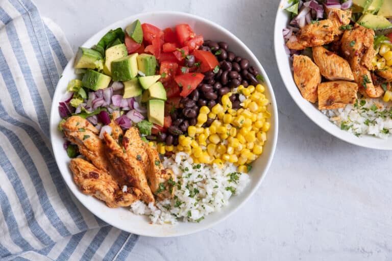 Chicken Burrito Bowl {52g of Protein}