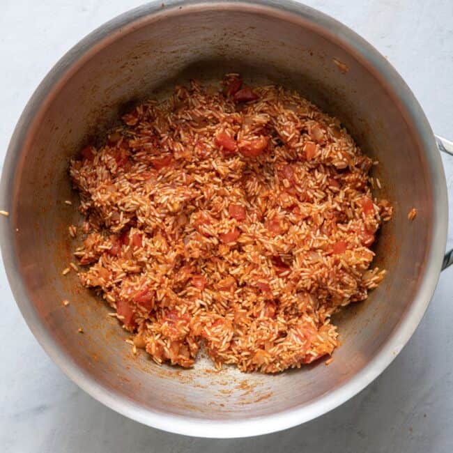 Tomato Rice Pilaf {Mediterranean Rice Recipe} - Feel Good Foodie