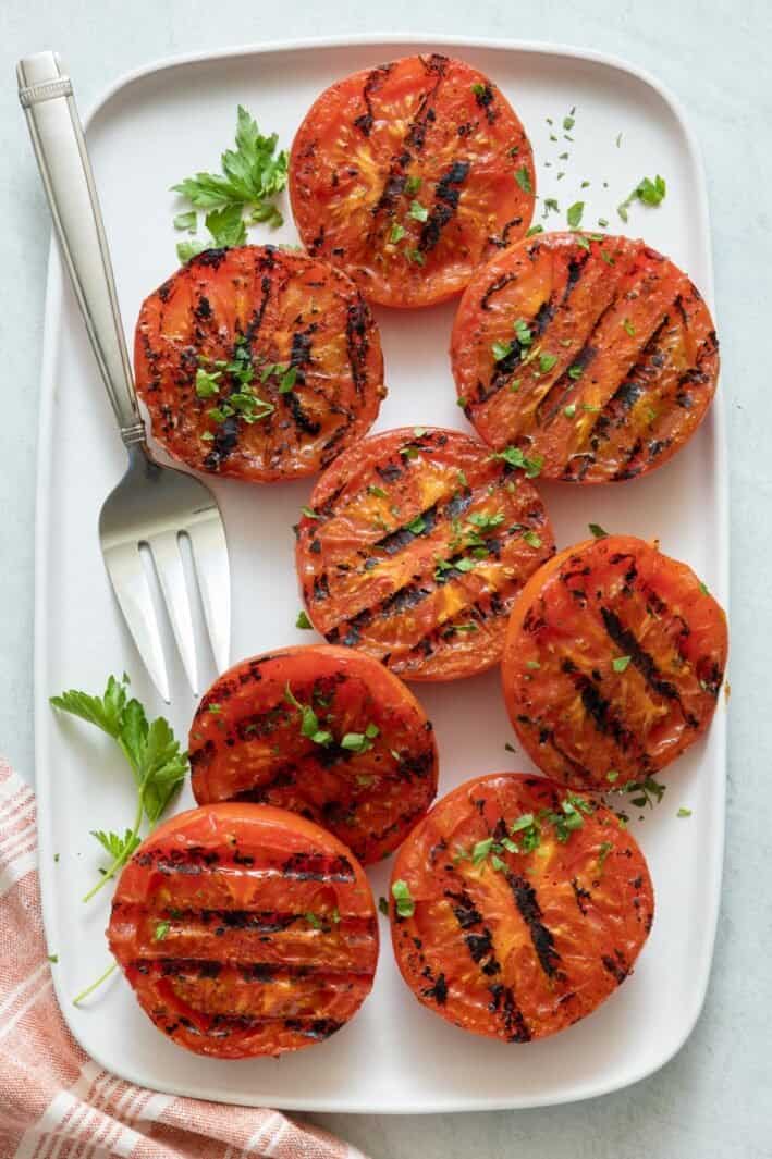 Grilled Tomatoes {Juicy & Full of Flavor} - Feel Good Foodie