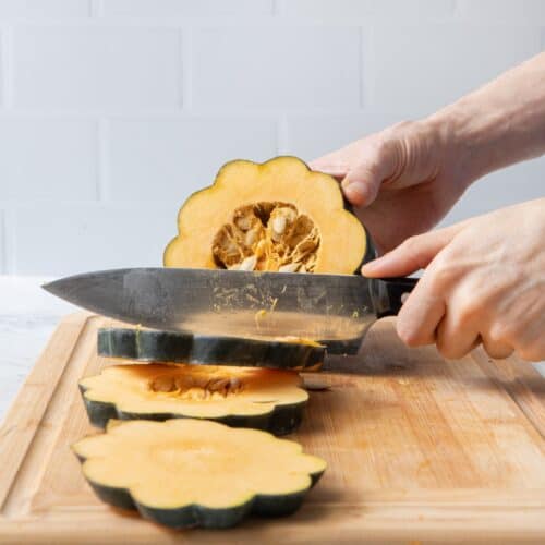 How to Cut Acorn Squash {5 Ways}
