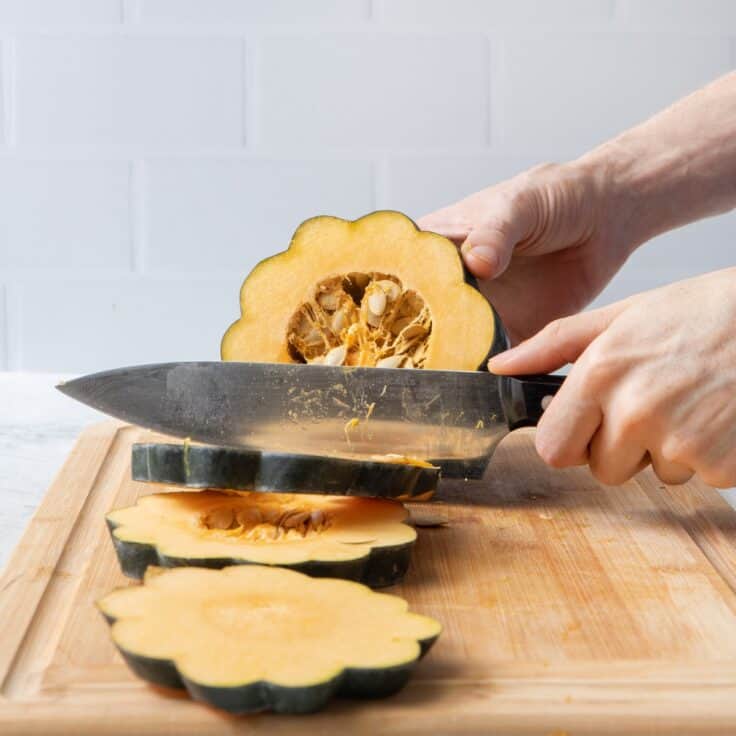 How to Cut Acorn Squash {5 Ways}