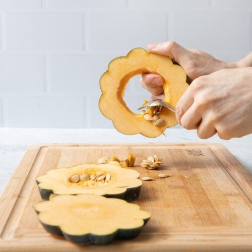 How to Cut Acorn Squash {5 Ways}