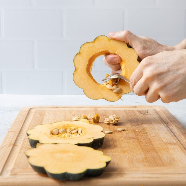 How to Cut Acorn Squash {5 Ways}
