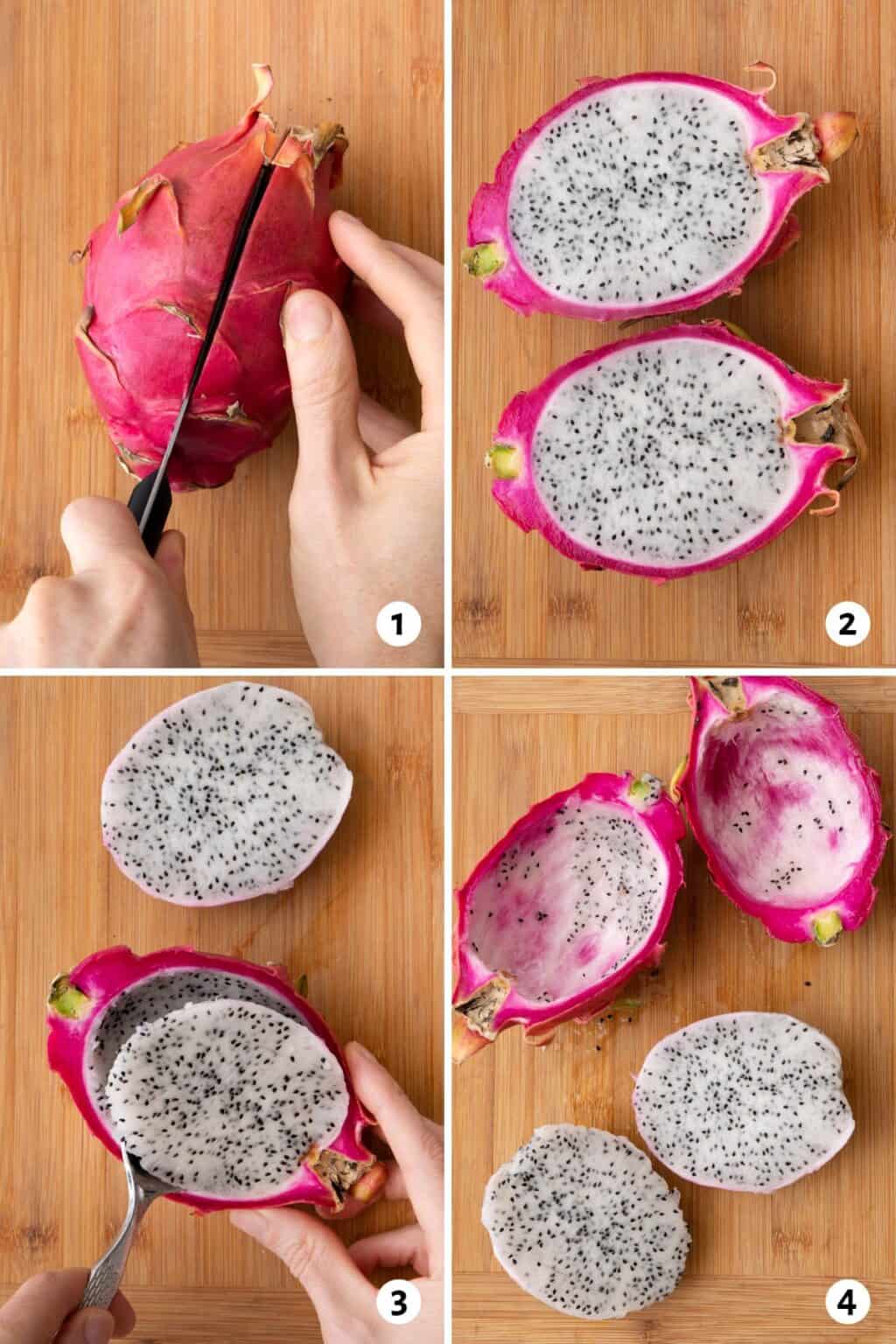 How To Cut Dragon Fruit and Remove The Skin