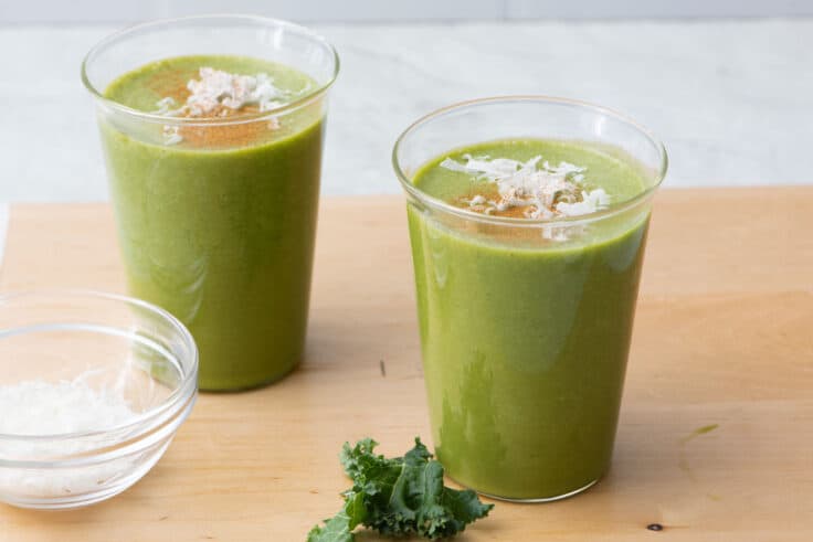 Green Kale Coconut Smoothie {Coconut Water Recipe} - Feel Good Foodie