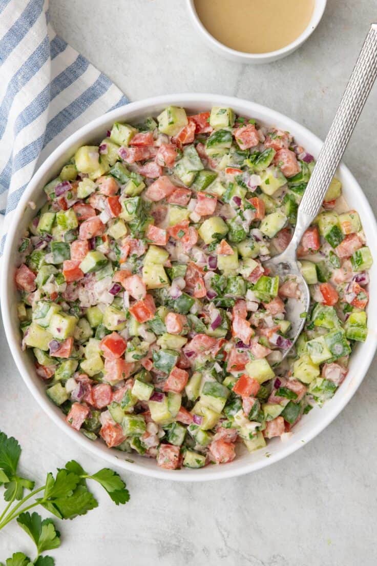 Tahini Salad Recipe {Authentic Lebanese-Style} - Feel Good Foodie