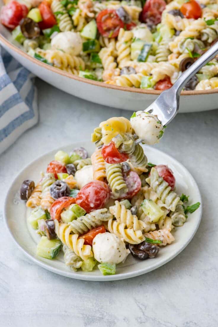 Italian Pasta Salad with Homemade Creamy Dressing