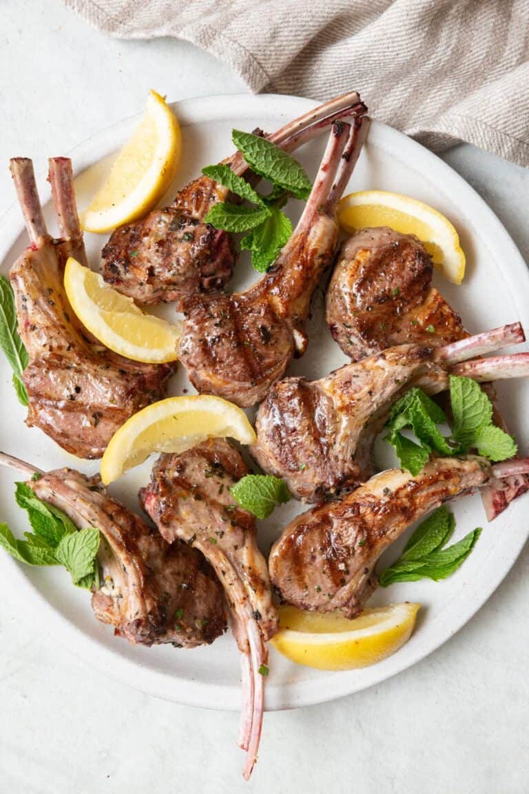Simple Grilled Lamb Chops {Mint & Lemon Marinade} - Feel Good Foodie