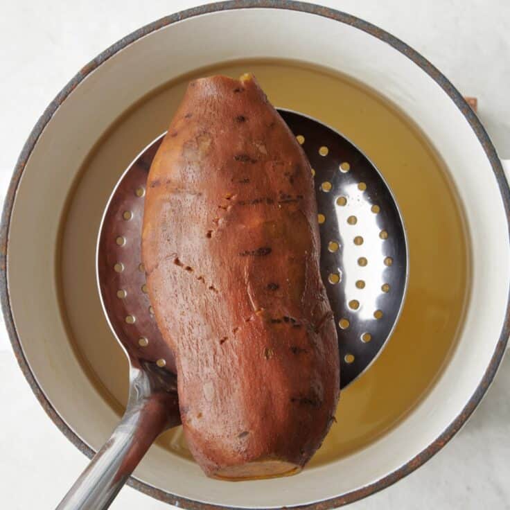 How to Boil Sweet Potatoes {Whole & Cubed}