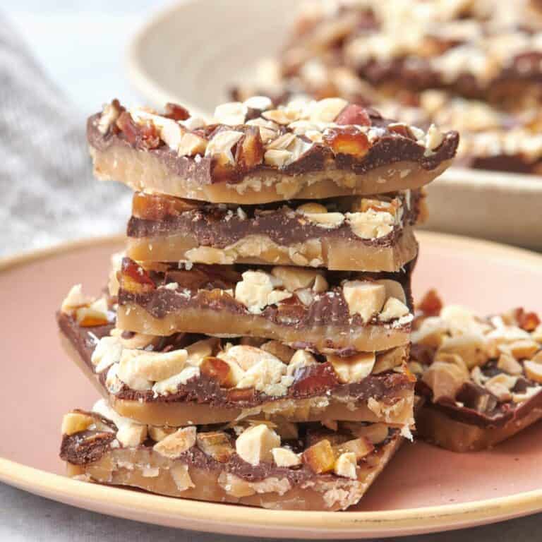 Chocolate Covered Toffee {5 Simple Ingredients!} - Feel Good Foodie