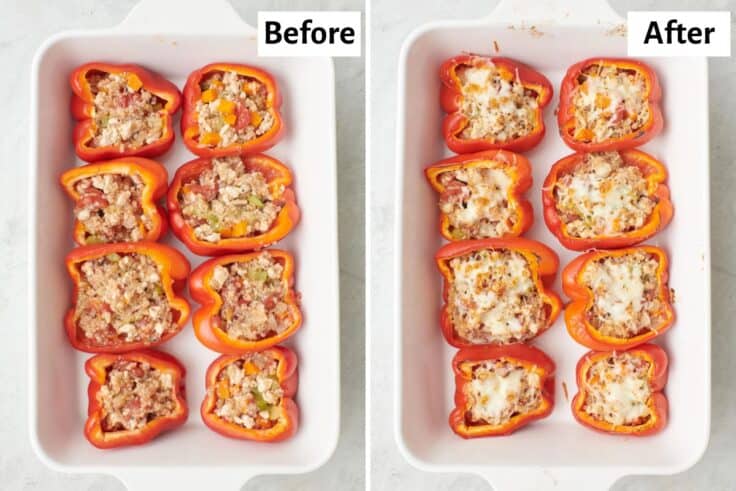 Turkey Stuffed Peppers {Easy Oven Baked Recipe} - Feel Good Foodie