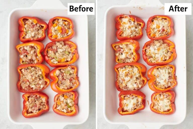 Turkey Stuffed Peppers {Easy Oven Baked Recipe} - Feel Good Foodie