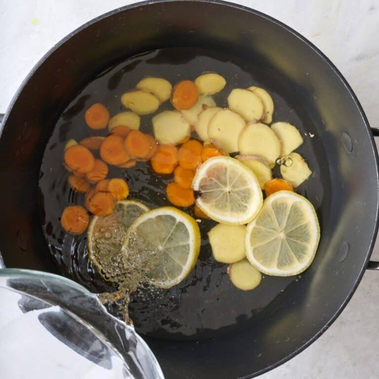 Fresh Ginger Tea Recipe {with turmeric!}