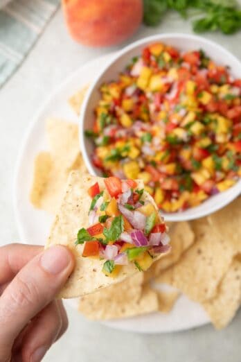 No Cook Peach Salsa - Feel Good Foodie