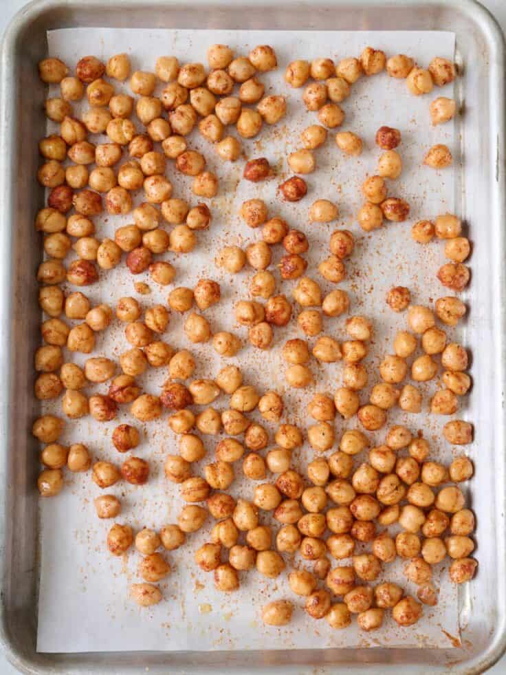 Crispy Crunchy Roasted Chickpeas Recipe {Oven or Air Fryer!}