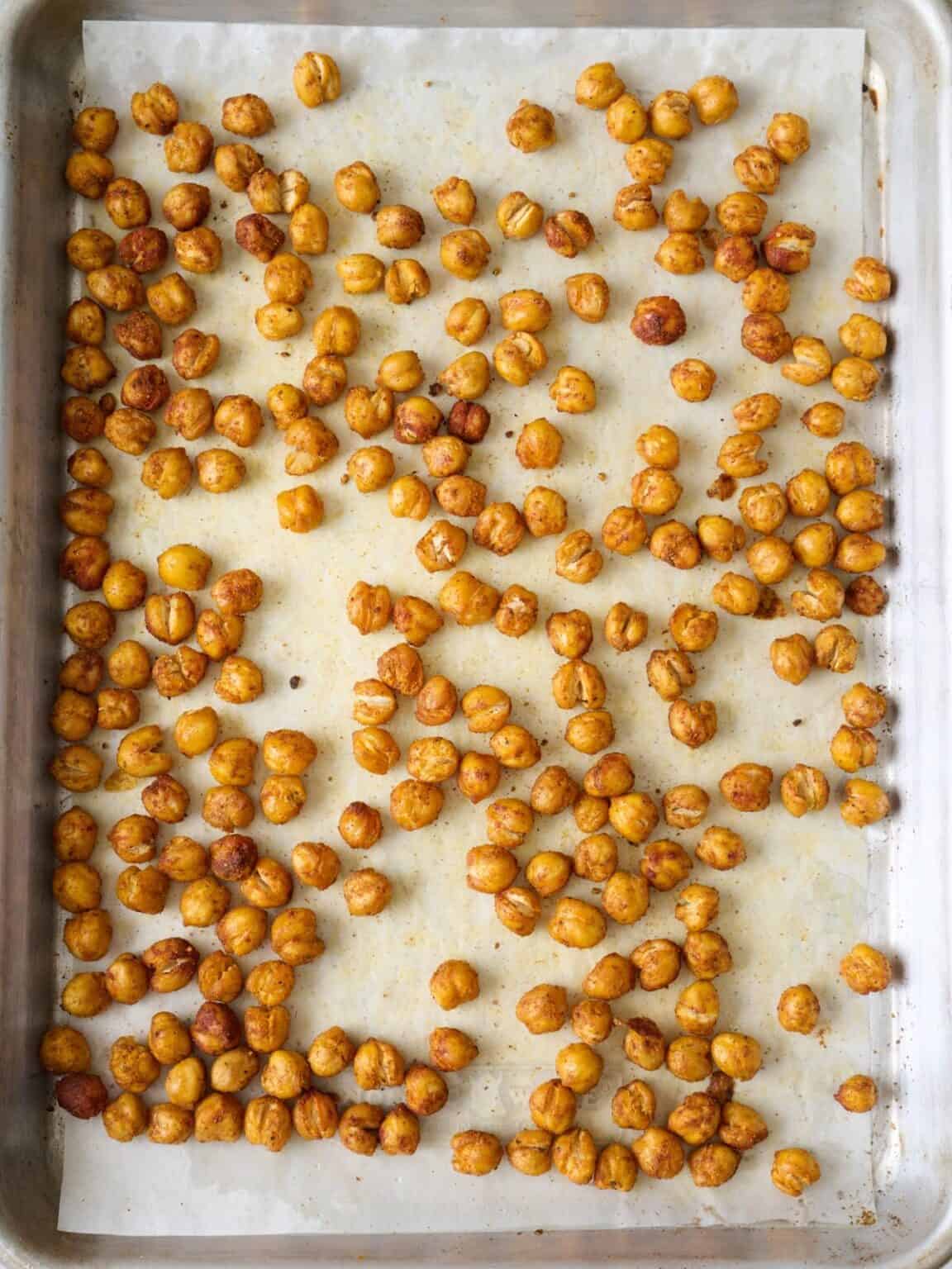 Crispy Crunchy Roasted Chickpeas Recipe {Oven or Air Fryer!}