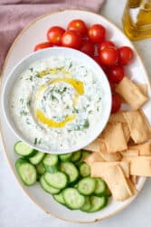 Tzatziki Sauce Recipe {Cucumber, Dill Yogurt Sauce} - Feel Good Foodie