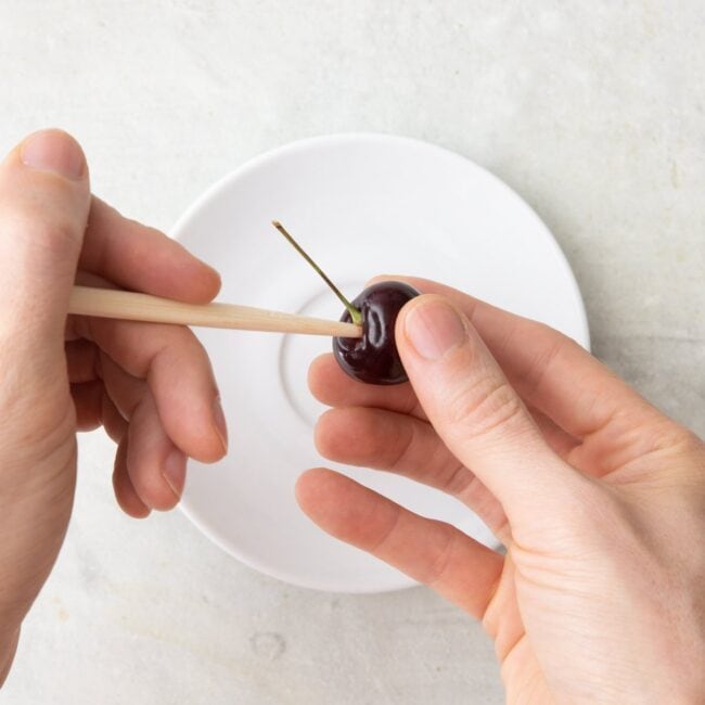 How to Pit Cherries {Without A Cherry Pitter}