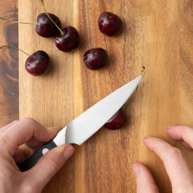 How to Pit Cherries {Without A Cherry Pitter}