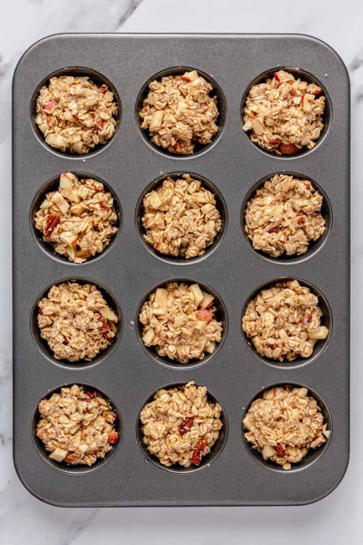 Baked Oatmeal Cups {Apple Cinnamon Flavor} - Feel Good Foodie