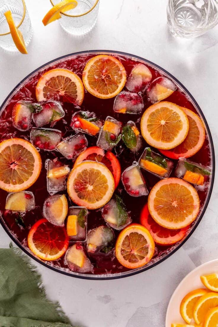 Festive Christmas Punch with Gorgeous Ice Cubes - Feel Good Foodie