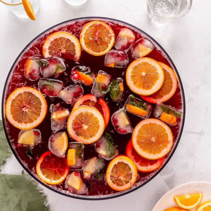 Festive Christmas Punch with Gorgeous Ice Cubes