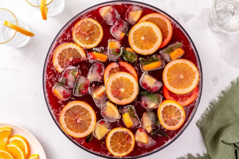 Festive Christmas Punch with Gorgeous Ice Cubes