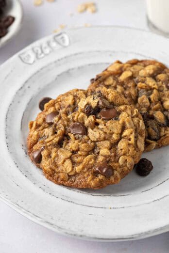 Super Chewy Oatmeal Chocolate Chip Raisin Cookies