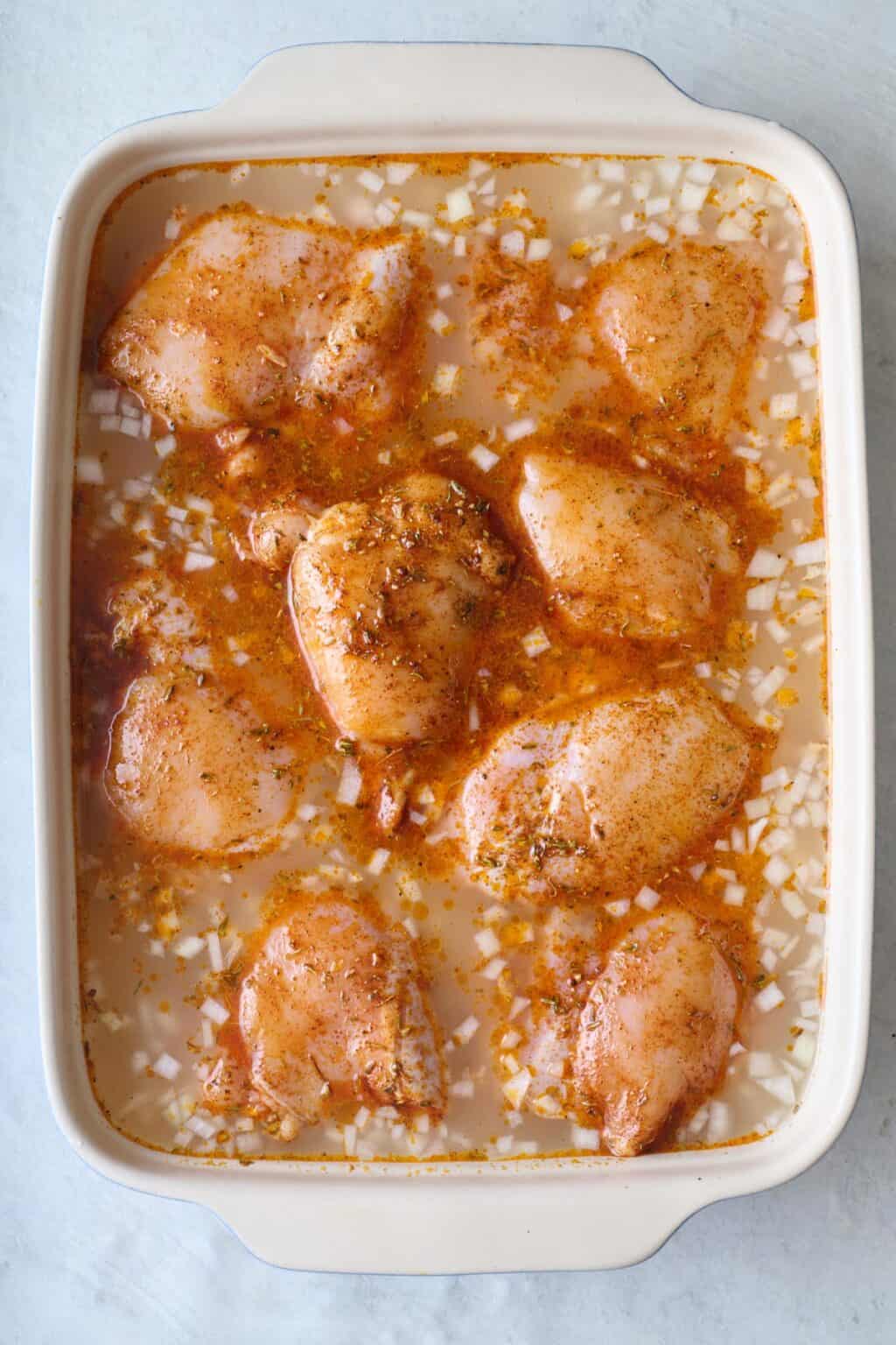 Oven Baked Chicken and Rice (Easy One-Pan Casserole)