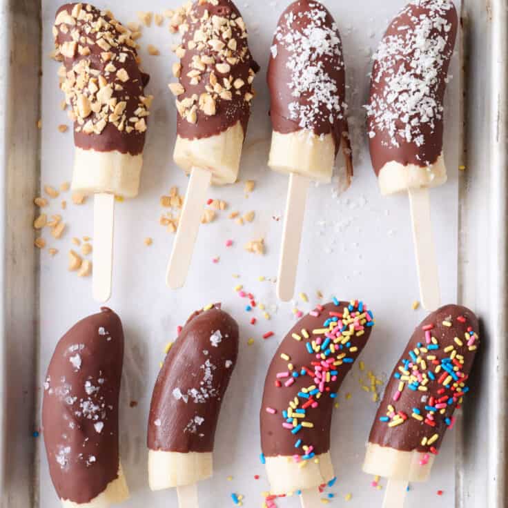 Easy Chocolate Covered Bananas on a Stick