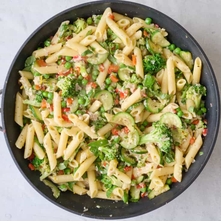 Pasta Primavera Recipe Fresh Veggies in a Lemon Cream Sauce
