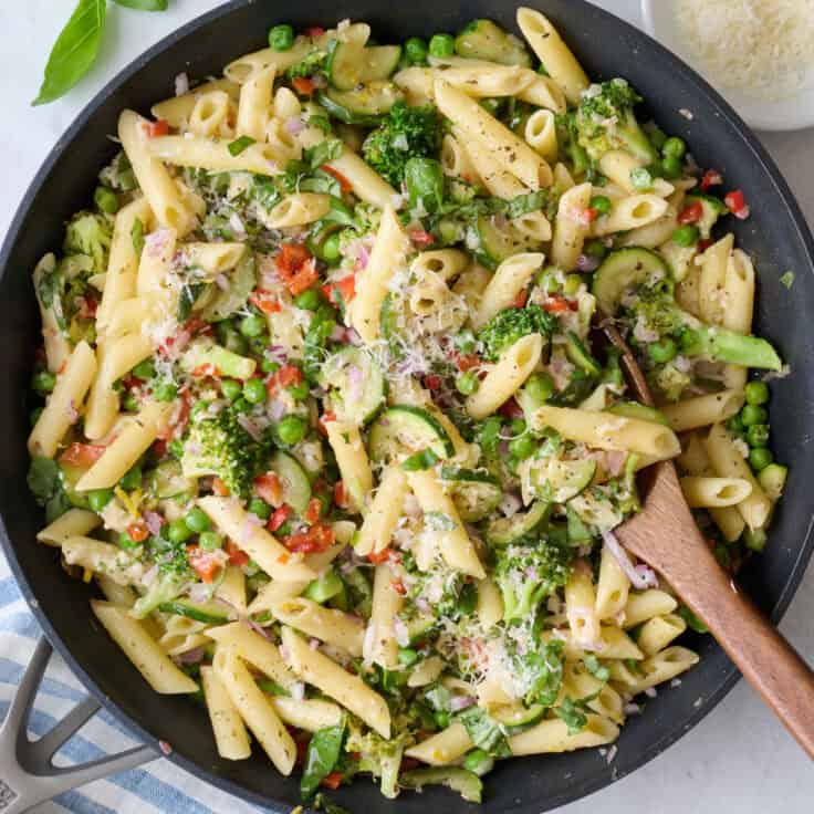Pasta Primavera Recipe Fresh Veggies in a Lemon Cream Sauce