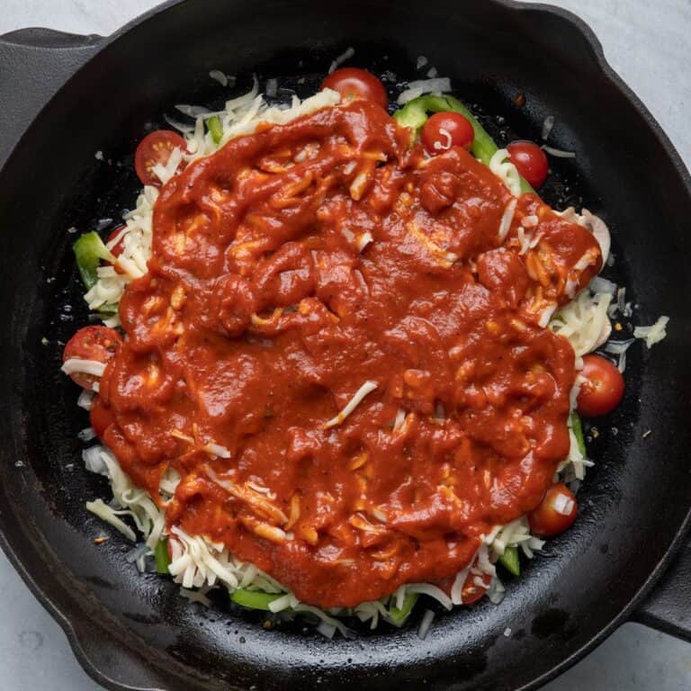 Upside Down Pizza {Deep Dish Style} - Feel Good Foodie