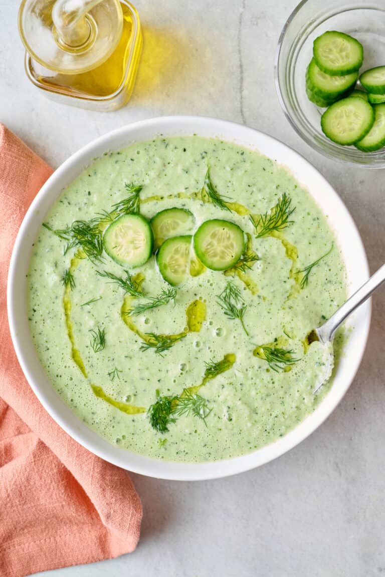 Cucumber Soup Recipe with Greek Yogurt and Fresh Dill