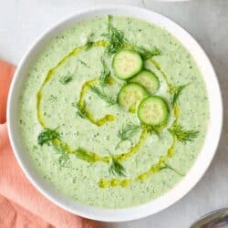 Cucumber Soup Recipe with Greek Yogurt and Fresh Dill
