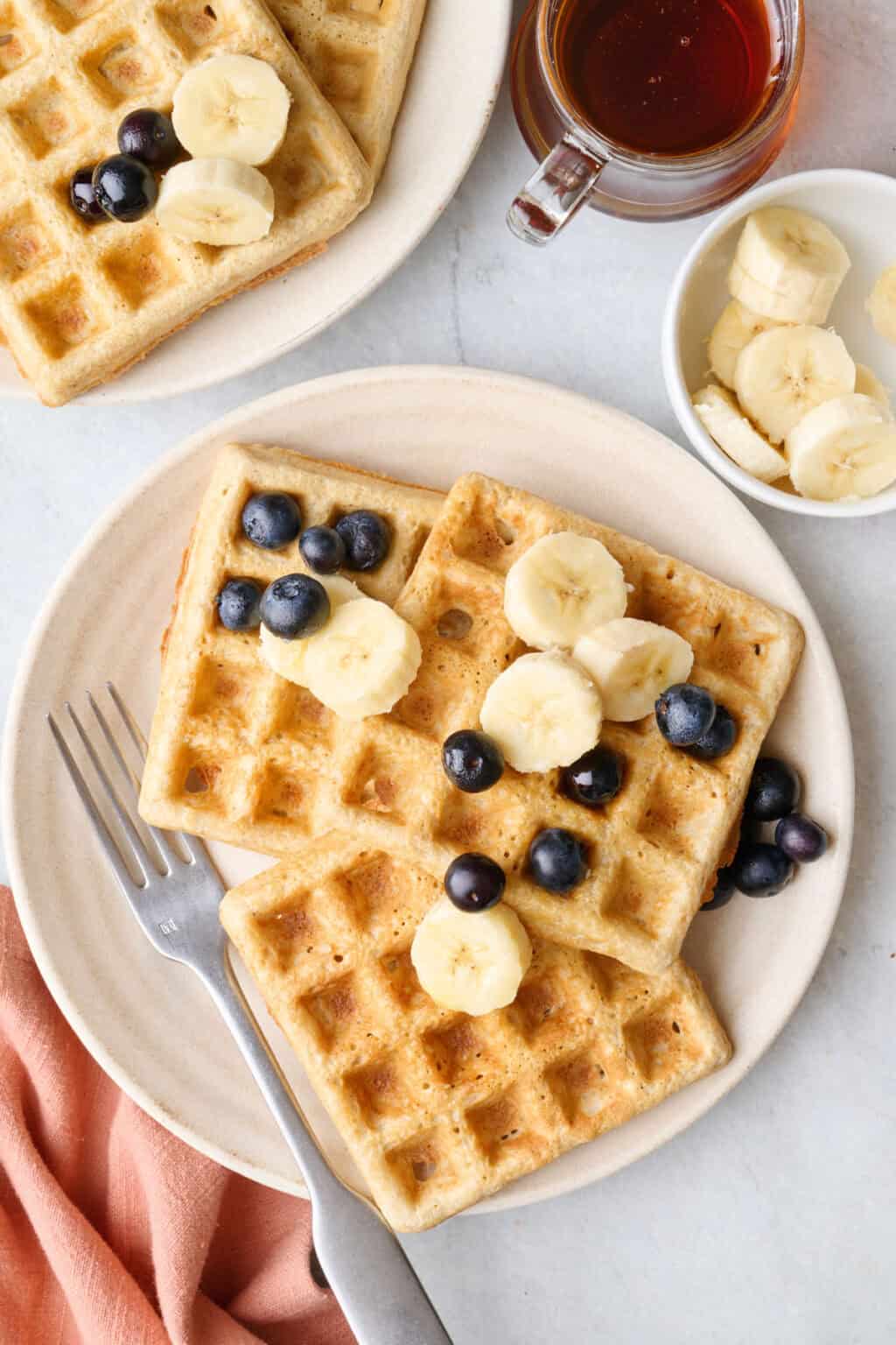 Crispy Potato Waffles with Cheddar Cheese and Green Onions