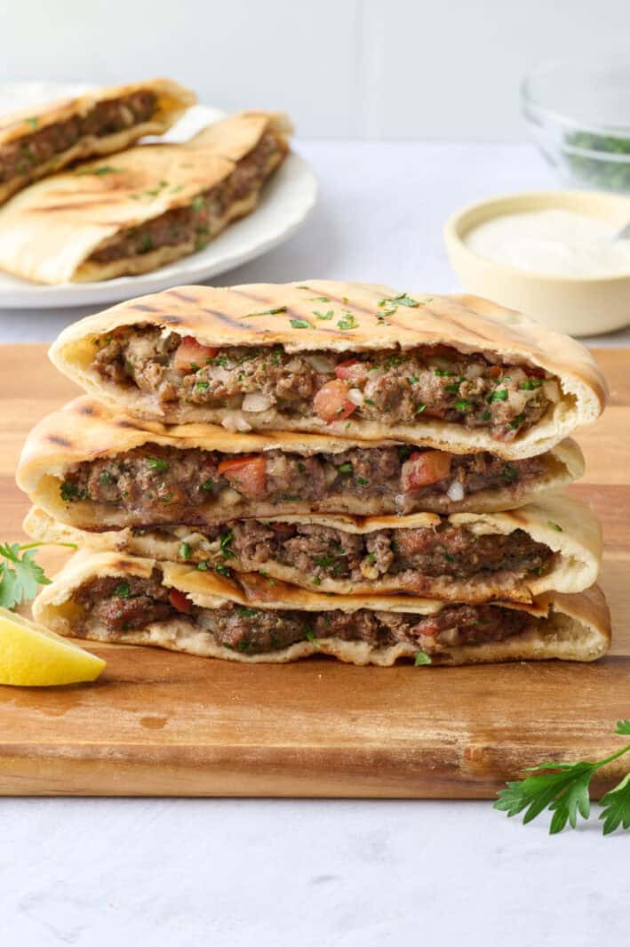 Arayes (Crispy Lebanese Meat Stuffed Pitas)