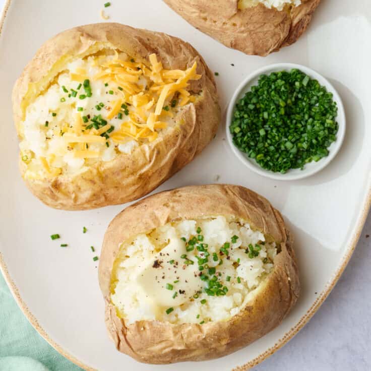 10 Minute Microwaved Baked Potato Recipe