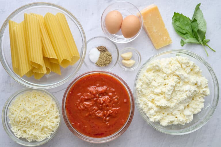 Manicotti Recipe Stuffed with 3 Cheeses