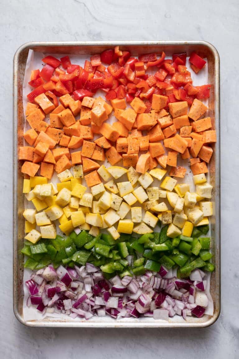 Roasted Vegetable Quinoa Bowl with Tahini Suace - Feel Good Foodie