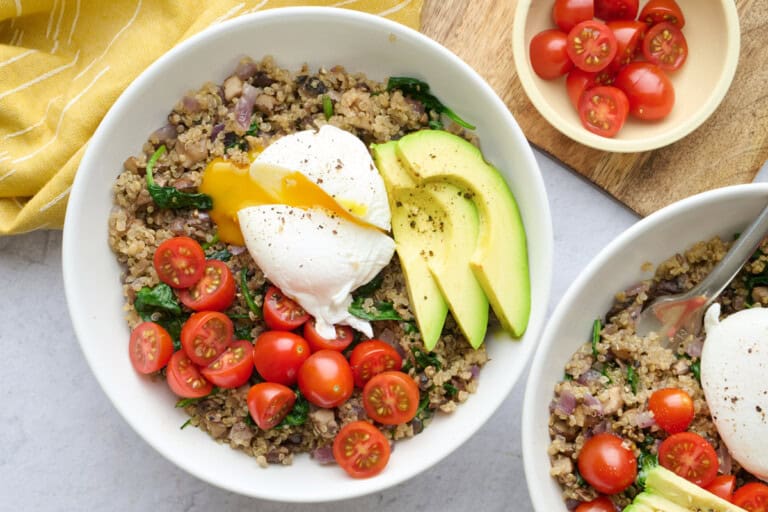 Savory Quinoa Breakfast Bowl Recipe with Eggs