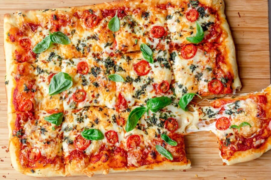 Sheet Pan Pizza Recipe with Crispy Crust