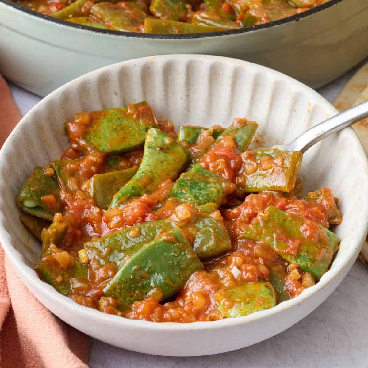 Traditional Lebanese Green Beans (Loubieh Bi Zeit)